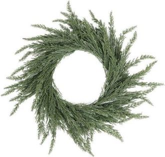 Generic Couronne verte artificielle ronde pour ext&eacute;rieur pour d&eacute;coration de porte dentr&eacute;e, mat&eacute;riau PVC r&eacute;sistant &agrave; la perte et maintient la forme (20 cm B)