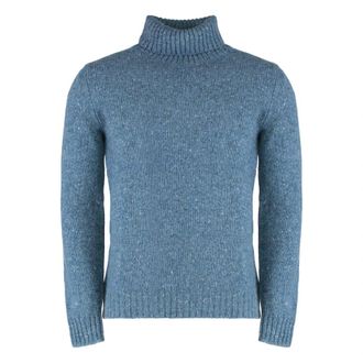 Moorer Heather Wolle Kaschmir Rollkragenpullover - - Knitwear - Herren - Blau - L