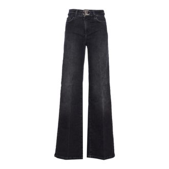 Liu Jo Schwarze Denim Flare Jeans mit hoher Taille - - Jeans - Damen - Schwarzk - W25