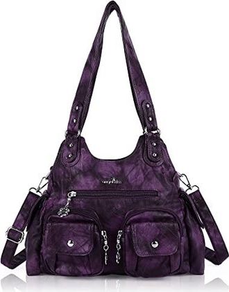 Angel Kiss Sacs à main pour femme - Grand sac besace en cuir synthétique souple - Sac à bandoulière pour femme, violet