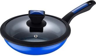 Benetton Benetton UNITED COLORS OF Bratpfanne mit Deckel, 20 cm x 4,2 cm, aus geschmiedetem Aluminium, klassisches Design, Antihaftbeschichtung