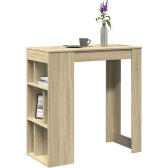 vidaXL Table de bar avec &eacute;tag&egrave;res ch&ecirc;ne sonoma bois ding&eacute;nierie Vidaxl