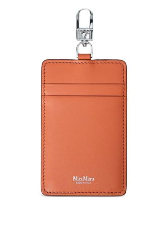 Max Mara Kartenetui aus gek&ouml;rntem Leder - Orange