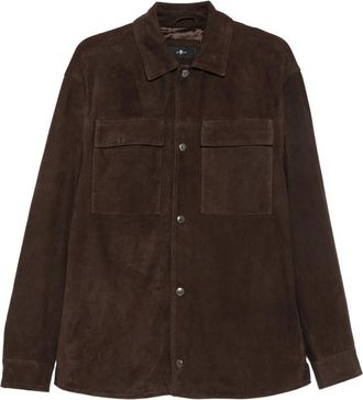 7 For All Mankind Suede Flap-pocket Shirt