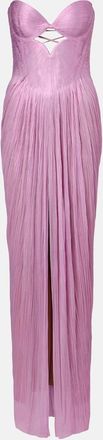 Maria Lucia Hohan Robe longue bustier Stephanie en tulle de soie