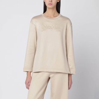 Max Mara Beiges Sweatshirt aus Seidenmischung
