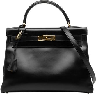 Herm&egrave;s Hobo Bags - Box Calf Kelly Retourne 32 - Gr. unisize - in Schwarz - f&uuml;r Damen