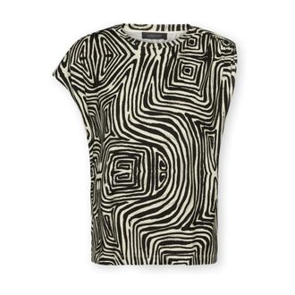 Elena Miro Asymmetrisches Top mit Print - - Blouses & Shirts - Damen - Schwarzk - M