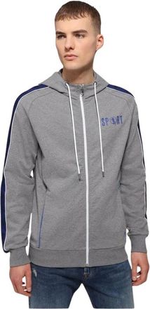 Dirk Bikkembergs Homme, Sweatshirts et sweats &agrave; capuche, Gris, Taille: M Cotton Relaxed Fit SweaT-shirt