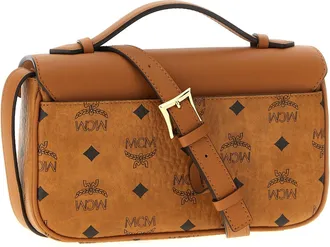 MCM Tracy Leather Shoulder Bag - Cognac