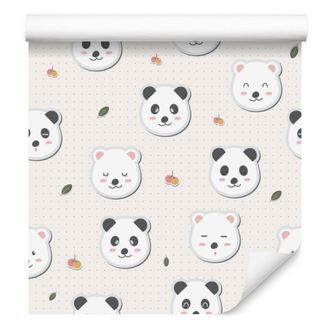 OEM Carta Da Parati Con Orsetti E Pois Per Soggiorno E Camera Da Letto, 50x1000 Cm