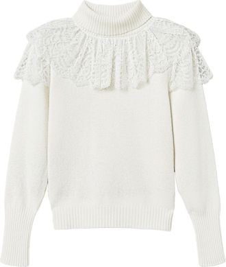 Twin-Set Pullover mit Rollkragen - Weiß