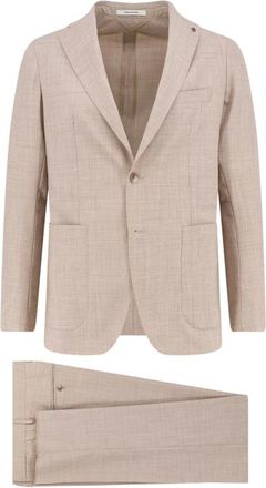 Tagliatore Homme, Costumes, Beige, Taille: M Veste blazer &agrave; revers fleuri et poche