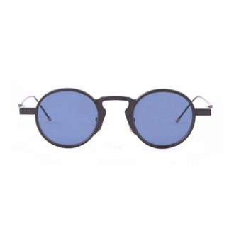 Thom Browne Homme, Accessoires, Gris, Taille: ONE Size &Eacute;l&eacute;gantes Lunettes de Soleil Rondes en Fer Noir