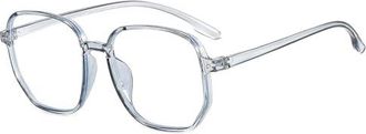 Dioche Lunettes de Vue Lunettes Bloquant la Lumi&egrave;re Bleue Tendance Polygone L&eacute;g&egrave;res Transparentes pour Hommes Femmes Unisexe Cadre en Silicone PC Durable (Gr