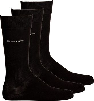GANT Herren Soft Cotton 3-Pack Socken, Black, Standard
