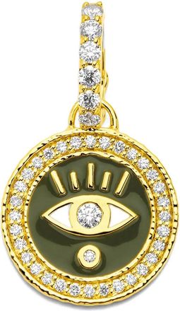 Buddha Mama 20kt Army Evil Eye Gelbgoldanh&auml;nger mit Diamanten