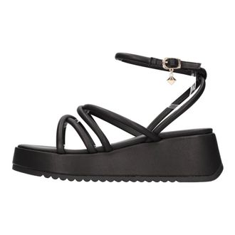 Ex&eacute; Iris-618 Keilabsatz-Sandale - - Shoes - Damen - Schwarzk - 39 EU
