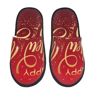 Generic Bonne Ann&eacute;e Unisexe Chaussures De Maison Doux Pantoufles Peluche Chaussons Pour Ext&eacute;rieur Int&eacute;rieur Hiver L