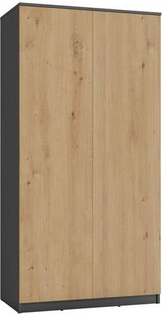 Topeshop Esme - Armoire double style scandinave chambre &agrave; coucher - 90x50x180 - 2 portes - Dressing