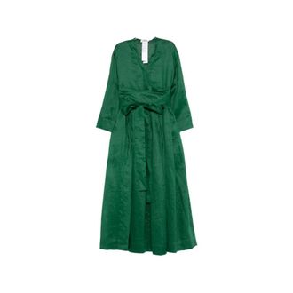 Max Mara Femme, Robes, Vert, Taille: 40 FR Camilla V-neck Tie Dress