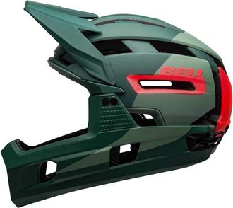 Bell Bell Herren Super Air R MIPS Fahrradhelm MTB, Matte/Gloss Green/Infrared, M | 55-59cm