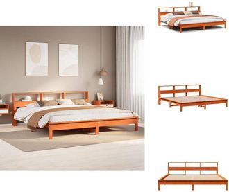 vidaXL Massivholzbett ohne Matratze Wachsbraun 180x200 Kiefernholz - Bettrahmen - Bettgestell - Bett - Betten