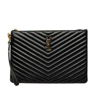Saint Laurent Pre-owned Sacoche matelass&eacute;e en cuir - Femme - Pre-owned - Noir - Taille: ONE Size