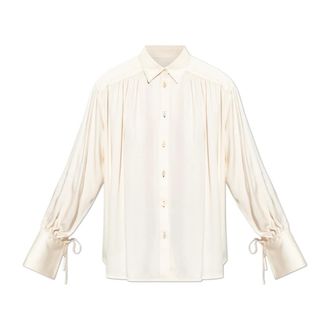 Paul Smith Femme, Blouses et Chemises, Beige, Taille: 38 FR Satin Shirt