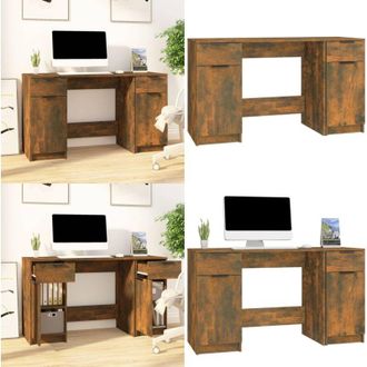 vidaXL Vidaxl - Schreibtisch mit Beistellschrank Räuchereiche Holzwerkstoff - Bürostuhl - Schreibtisch - Home Office - Arbeitsplatzgestaltung