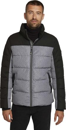 Tom Tailor Herren Gesteppte Pufferjacke mit kontrastfarbenem Reißverschluss 1026746, 10695 - Middle Grey Melange, XL