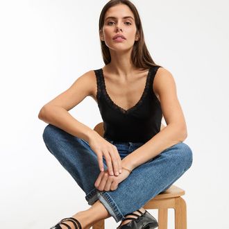 La Redoute Collections D&eacute;bardeur Col V D&eacute;tail Dentelle