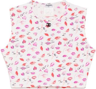 Chanel haut sans manches à coupe crop (1995) - Blanc