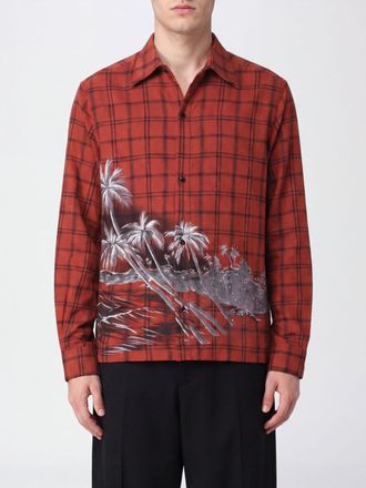 Amiri Chemise en coton &agrave; manches longues avec imprim&eacute; &agrave; carreaux et floral