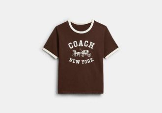 Coach Ringer-T-Shirt Aus Biobaumwolle Mit Horse And Carriage-Motiv