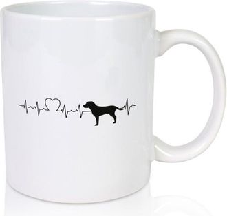 Generic Dackel Herzschlag | Motiv Hund | Hundebesitzer - Tasse Weiss - Kaffeetasse/Geschenk/Familie
