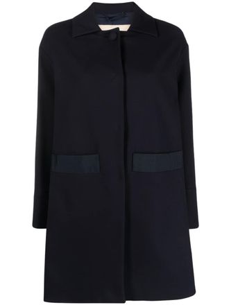 Herno manteau &agrave; ourlet plus long au dos - Bleu