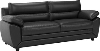 Vente-Unique Sofa 3-Sitzer - Kunstleder - Schwarz - Manoa