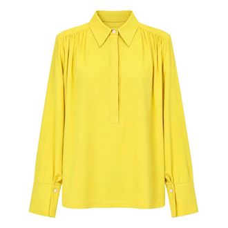 Liviana Conti Chemise pliss&eacute;e - Femme - Blouses et Chemises - Jaune - Taille: 42 FR