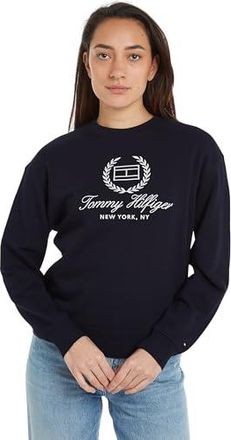 Tommy Hilfiger Femme Sweat Sans Capuche, Bleu (desert Sky), L
