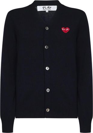 Comme Des Gar&ccedil;ons Femme, Pulls, Noir, Taille: 36 FR N008 Heart Cardigan