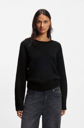 HUGO BOSS Strickpullover Fenne Premium Damenmode mit Ajourlochmuster