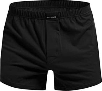 Generic Boxer ample pour homme en coton ouvert et long short dentraînement respirant avec sangle élastique pour lextérieur Culotte de surf légère, Noir, L