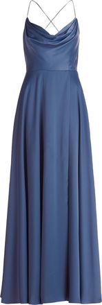 Vera Mont Damen Abendkleid mit Wasserfallausschnitt Blue Stone,34