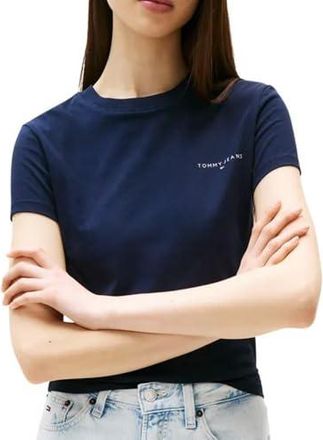 Tommy Jeans Tommy Hilfiger T-Shirt Marine Femme Slim Linear DW0DW21164