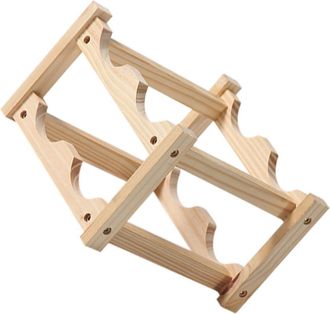 Soimiss Weinflaschenregal Aus Holz Zweistöckig Für Weinflaschenaufbewahrung Für Zuhause Bars Restaurants Als Dekoration Oder Geschenk