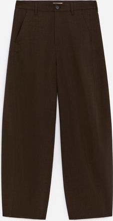 Arket Hose Mit Barrel Leg -Braun