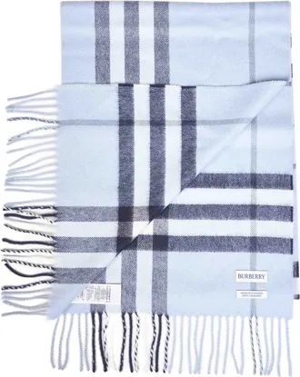 Burberry Cashmere Check Scarf - Blue