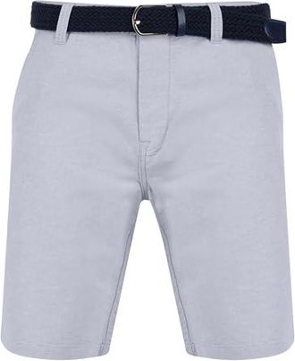 Tokyo Laundry Short chino d&eacute;t&eacute; en coton avec ceinture tiss&eacute;e pour homme, Bleu nacr&eacute;, XL