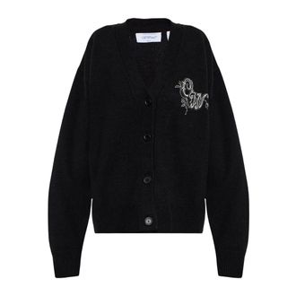Off-white Strickjacke mit Zierstickerei - - Knitwear - Damen - Schwarzk - M